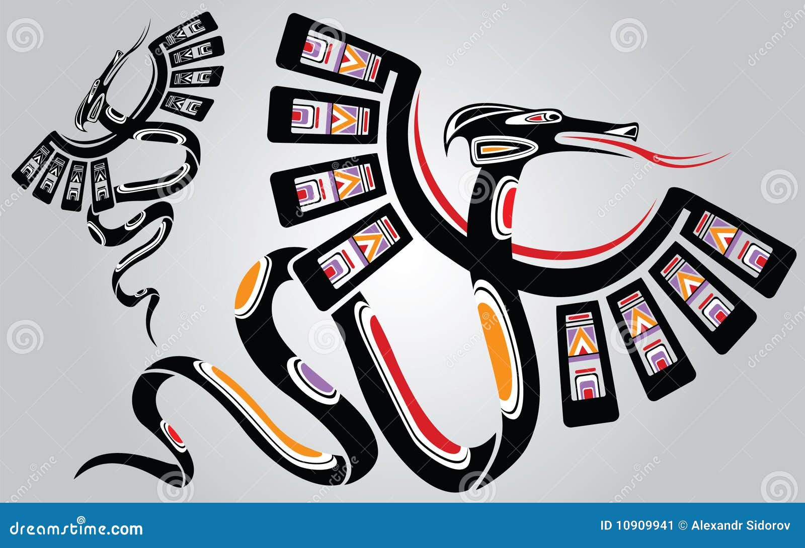 Indians Dragon stock vector. Illustration of animal, decoration - 10909941