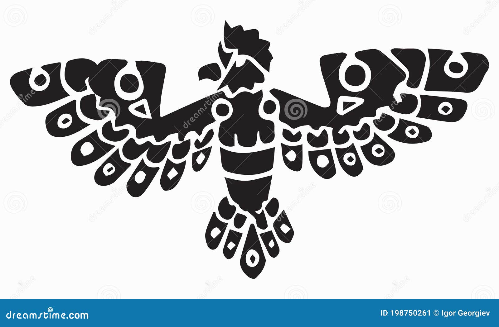 Native American Eagle Totem. Vector Indians Set Illustration Template ...