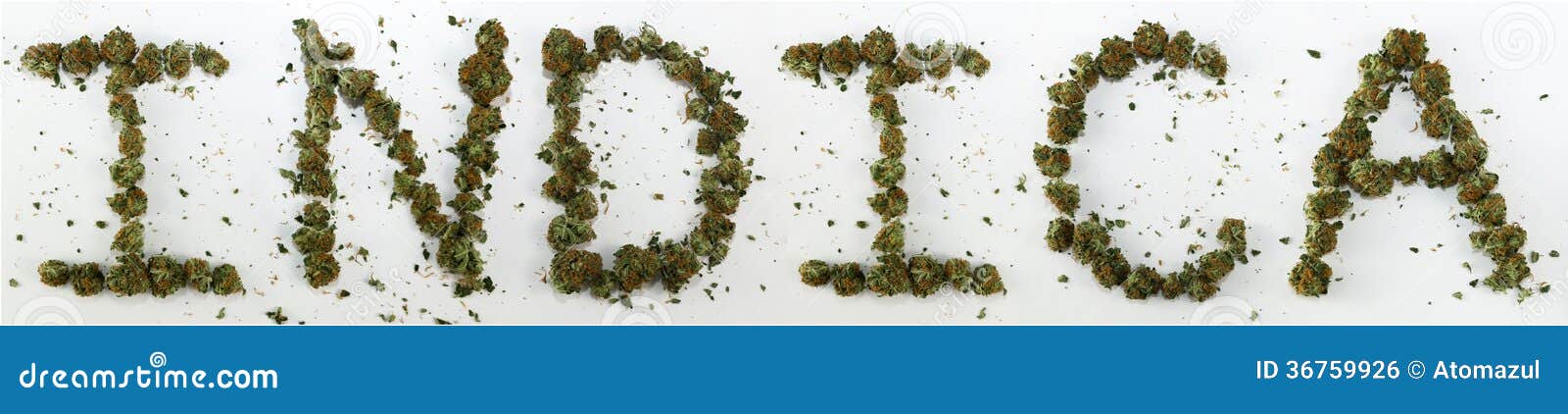 Indica Spelled with Marijuana Stock Photo - Image of white, drug: 36759926