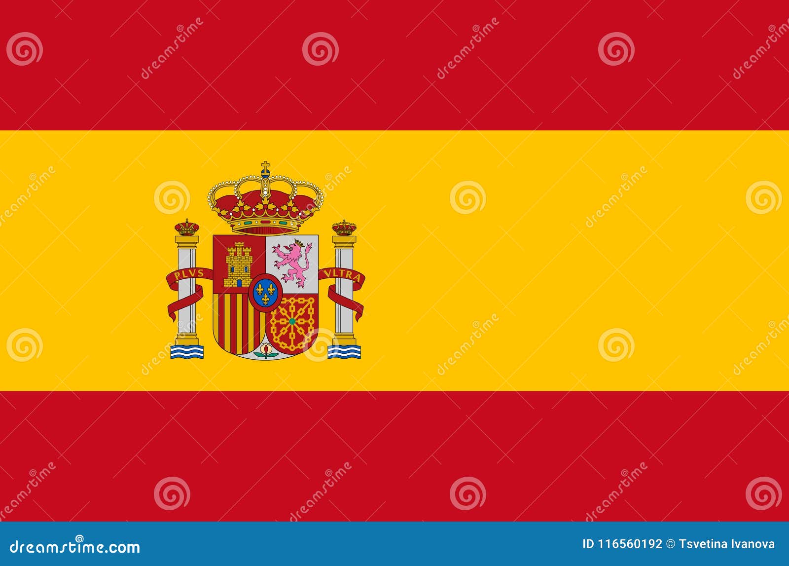 Indicador Nacional Español Bandera Oficial De España Colores Exactos