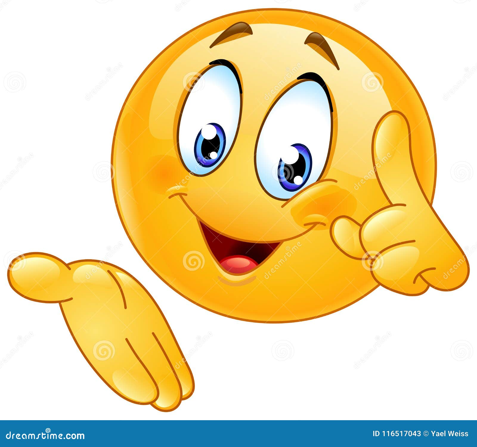 Indicando E Presentando Emoticon Illustrazione Vettoriale ...