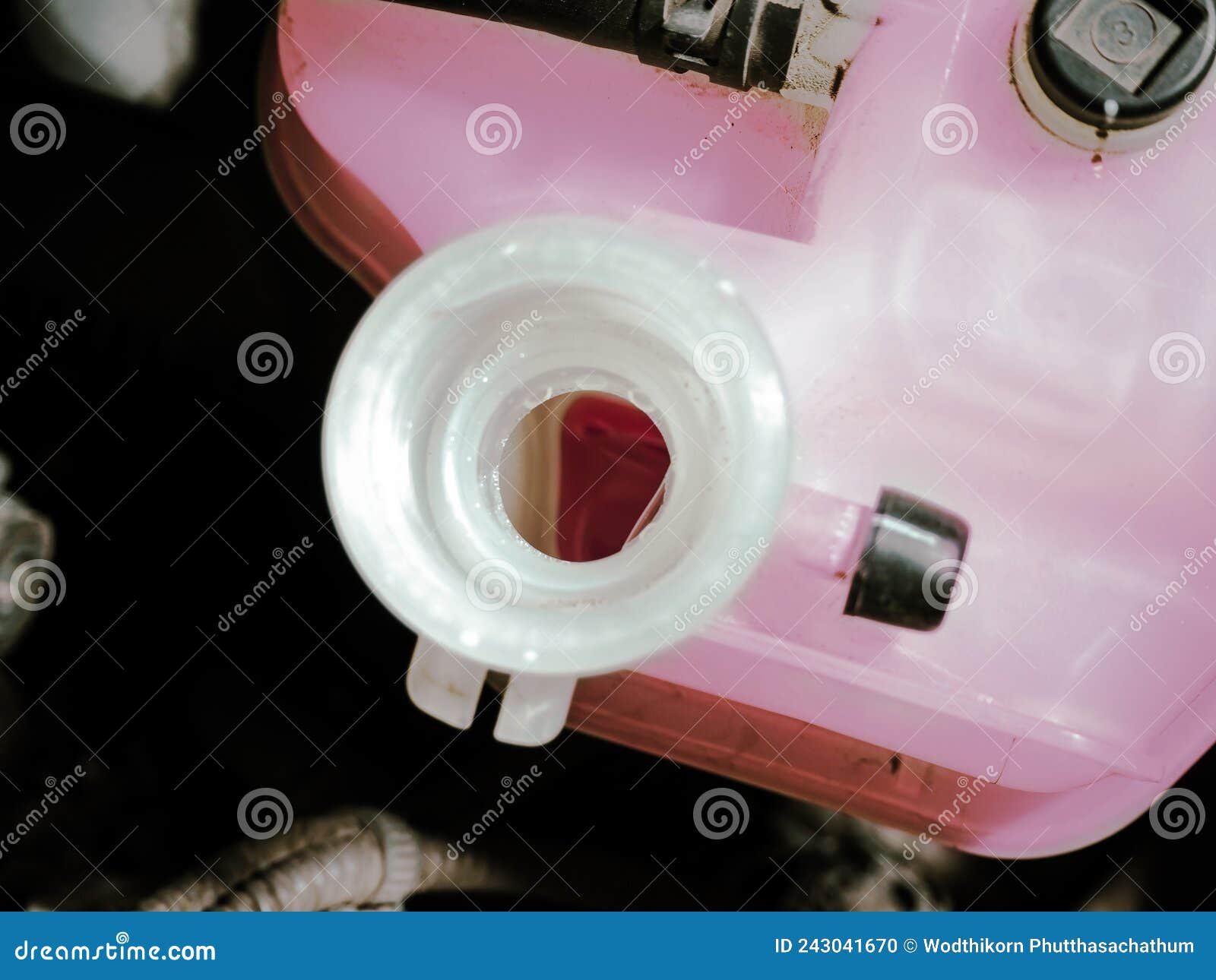 Coolant Tank With Liquid Antifreeze Of A Radiator System In Car ...