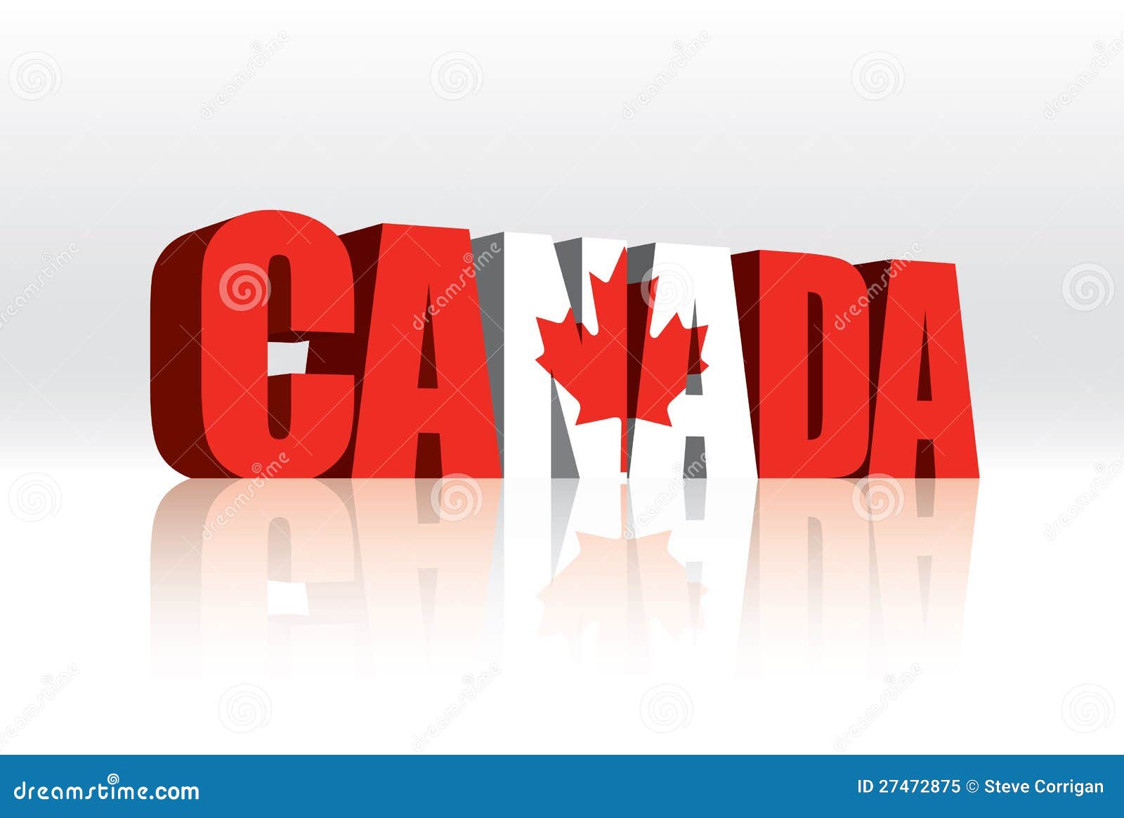 Indicateur Des Textes De Mot De Vecteur De 3D Canada Illustration de ...