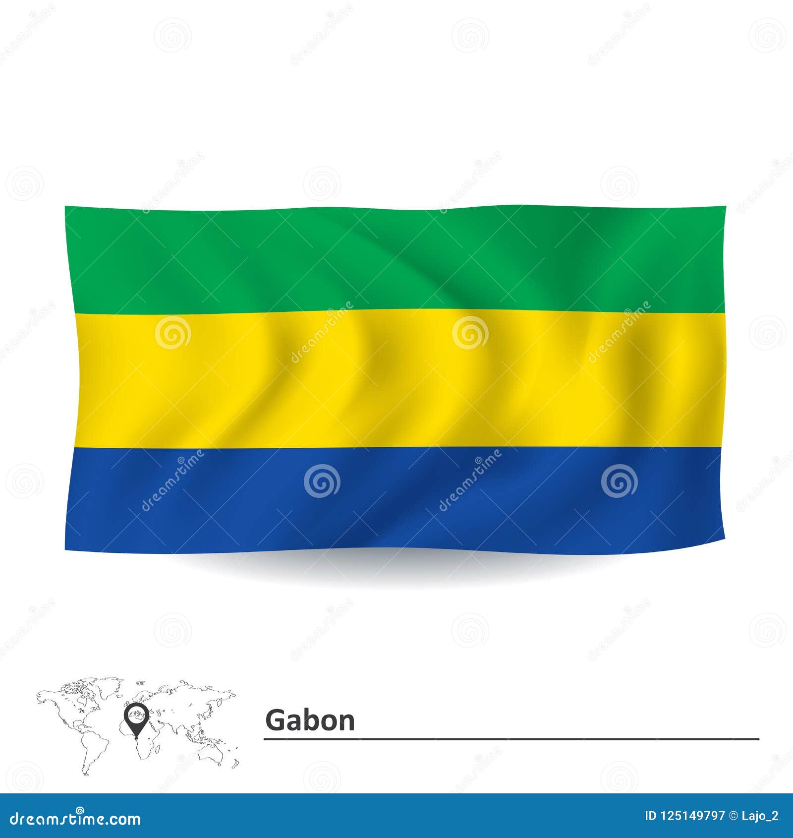 Indicateur du Gabon illustration de vecteur. Illustration of emblème ...