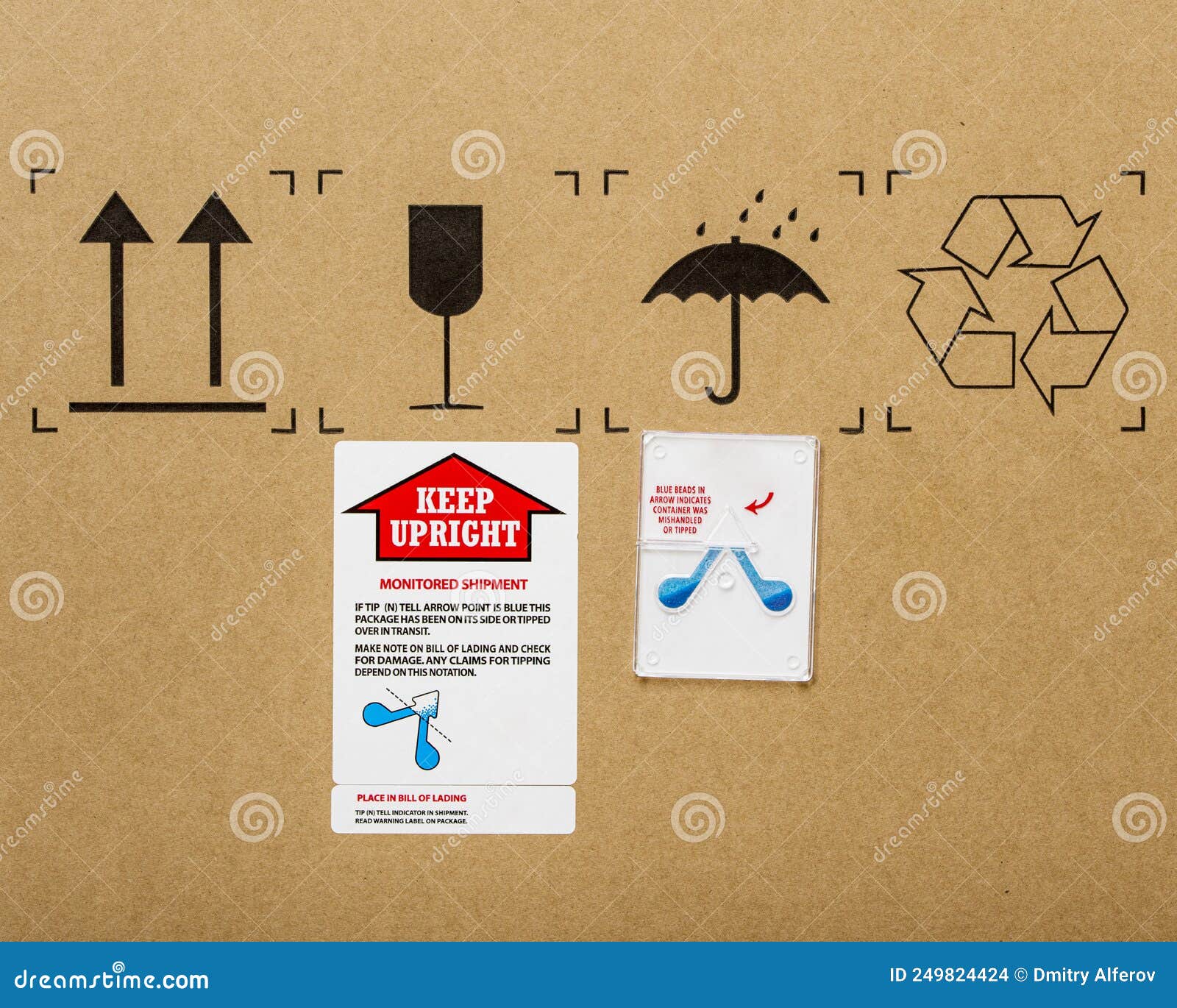 Indication on a Cardboard Box with a Valuable Cargo, the Indicator ...