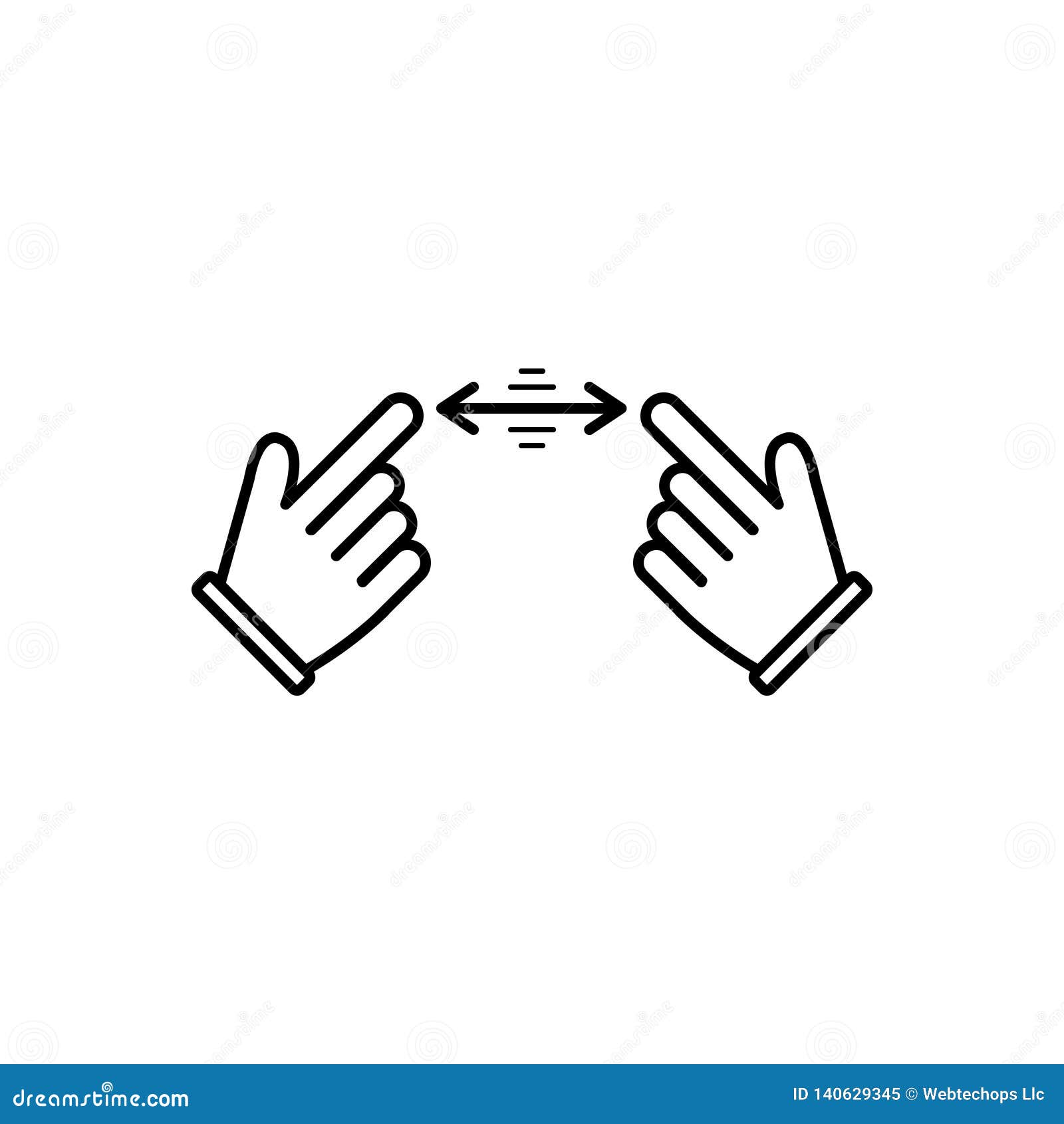 Black Line Icon for Indication Sign, Pointing and Gestures Stock Vector ...