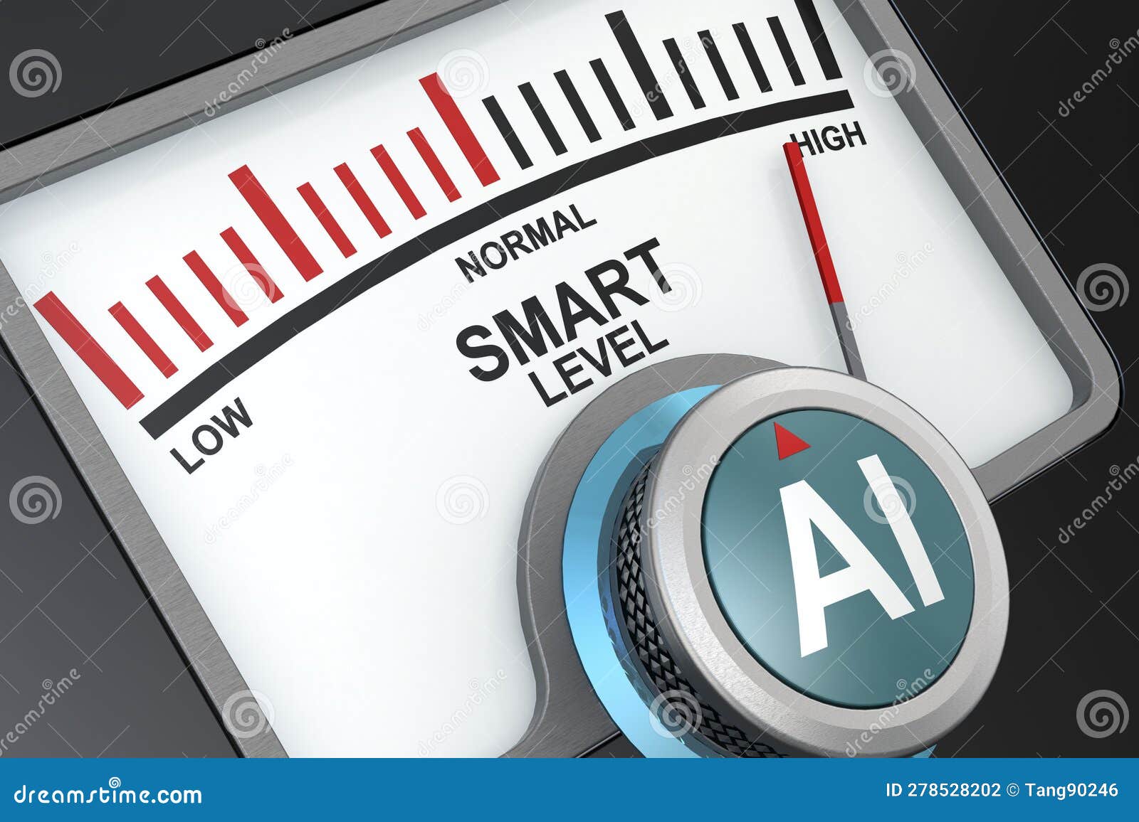 Indicator for AI Smart Level Stock Illustration - Illustration of robot ...
