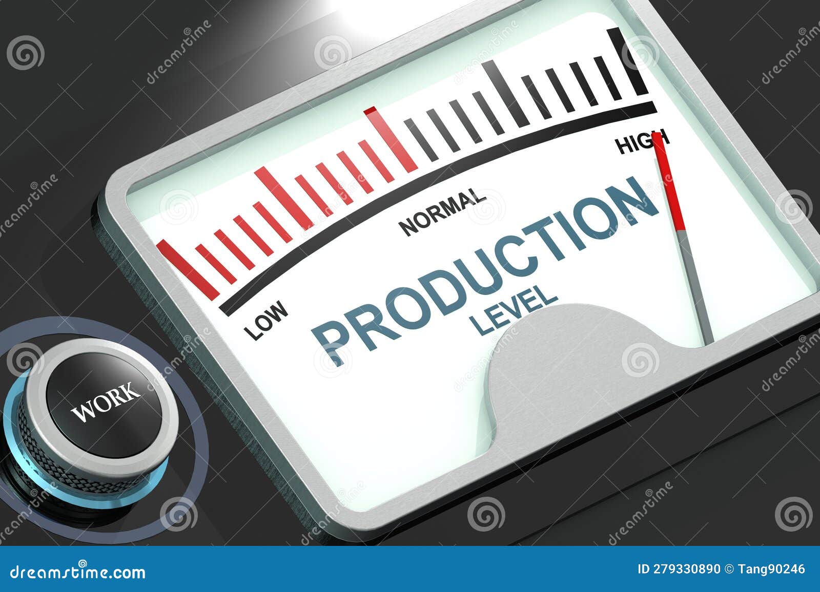 Indicator for High Production Level Stock Illustration - Illustration ...