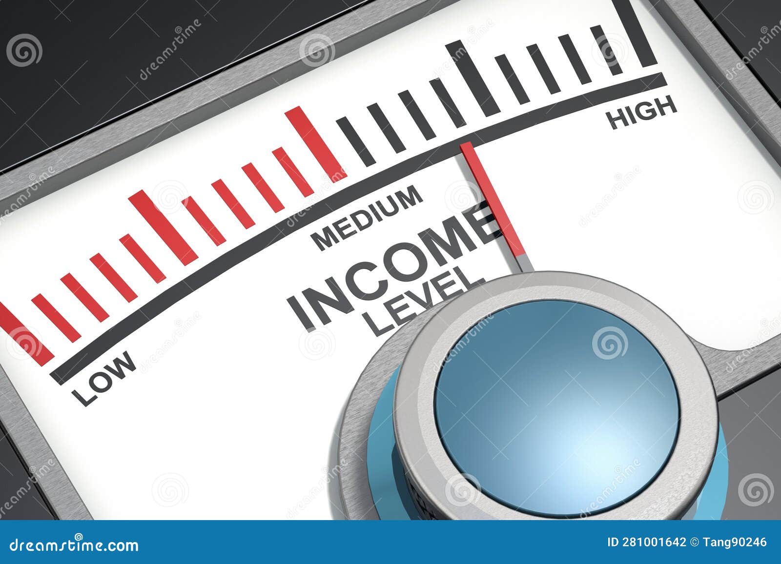 Indicator for Income Level with Blue Knob Stock Illustration ...