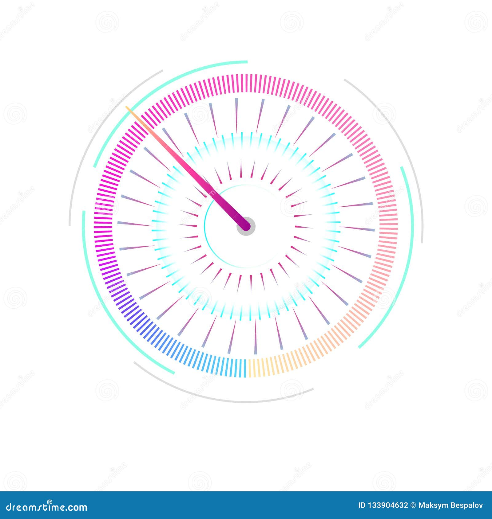 Set Of Measuring Dashboard Templates With Two Round Charts. Manometer ...