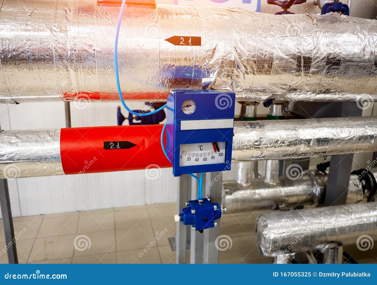 Indicator Temperature Control in the Boiler Room Stock Image - Image of ...