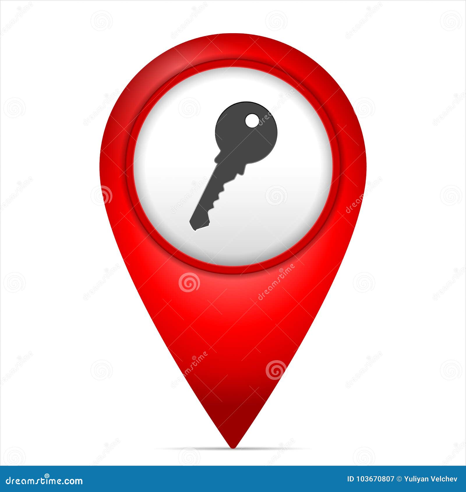 Indicatore Della Mappa Con Il Simbolo Chiave Illustrazione Vettoriale ...