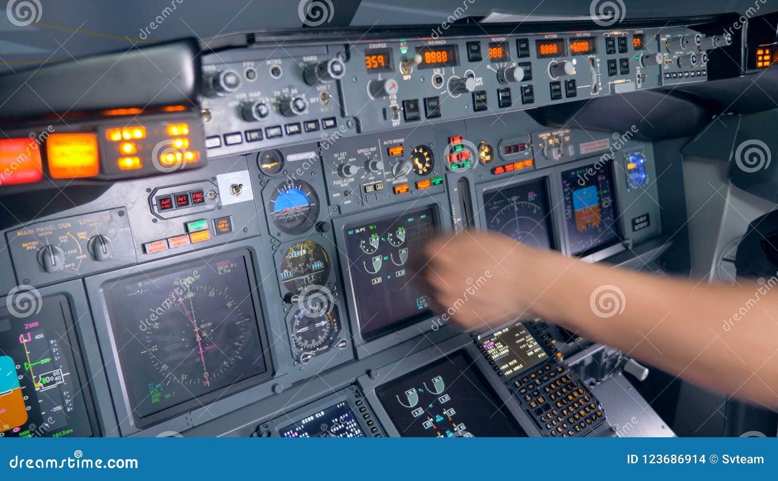 Indicators of an Aircraft Console are Getting Switched on and Off by a ...