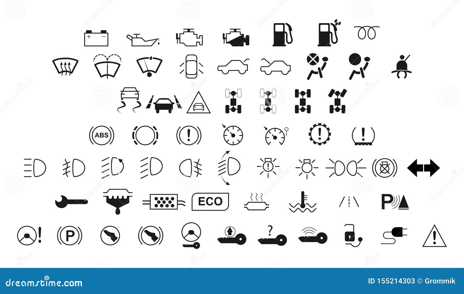 60 Indicators for the Dashboard of the Car, Visualization of Control ...