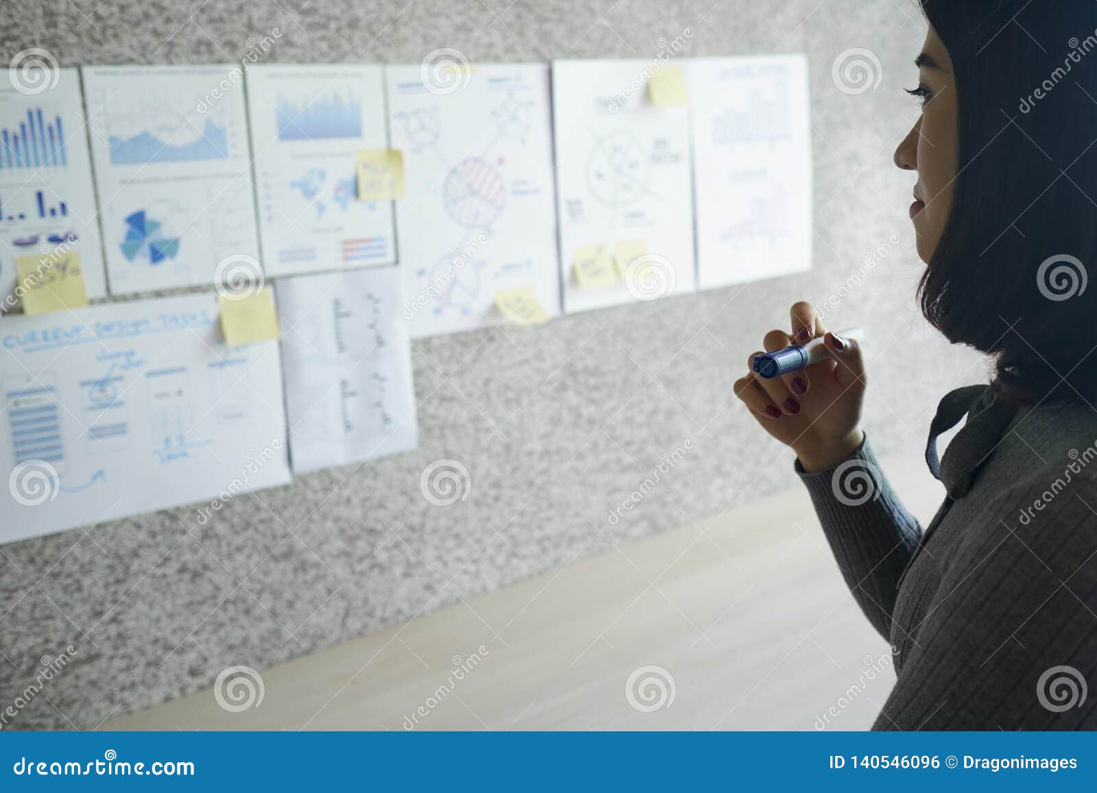 Indicators of Financial Reports on the Wall Stock Photo - Image of ...