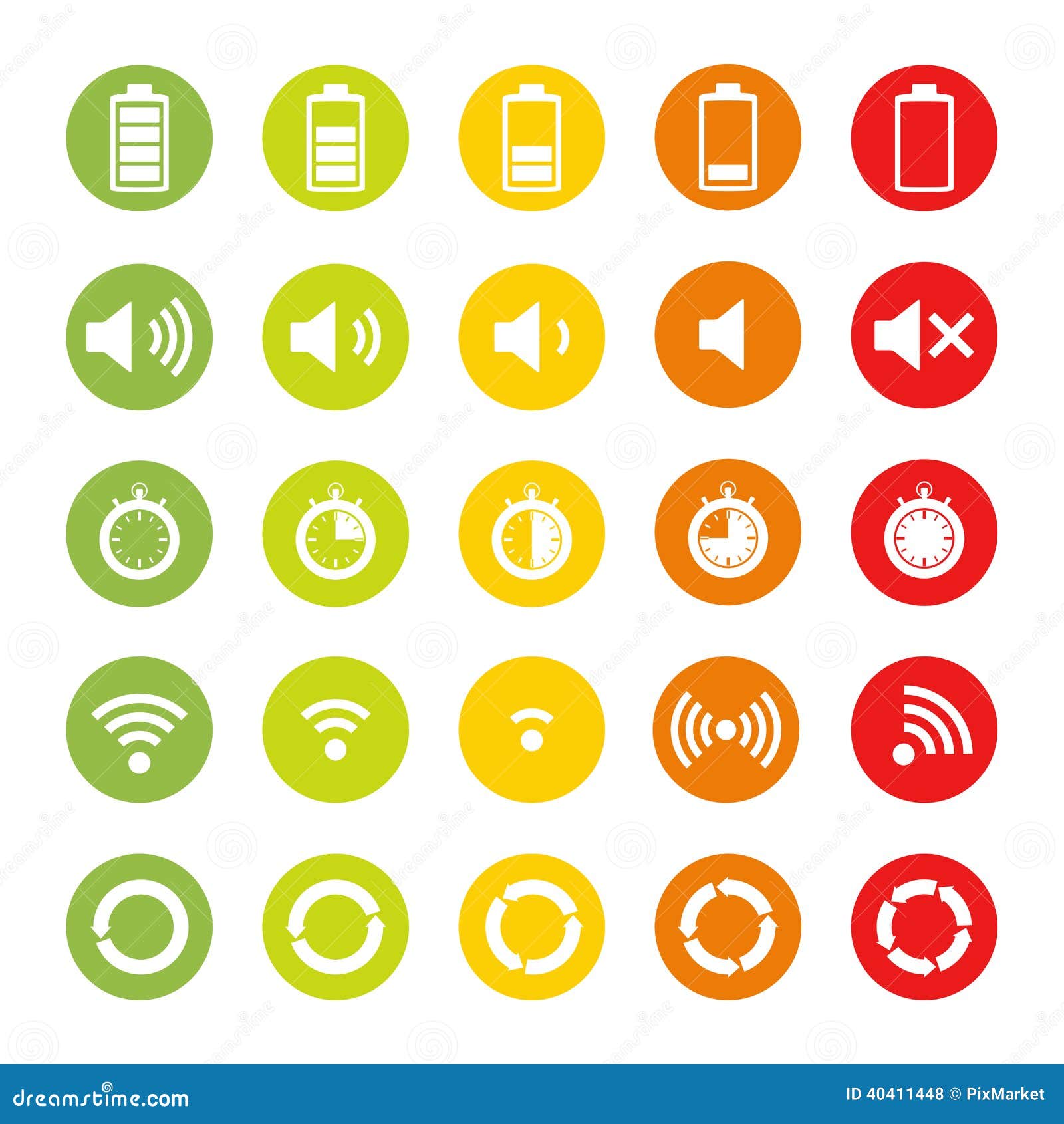 Indicators Icons stock vector. Illustration of icon, accumulator - 40411448