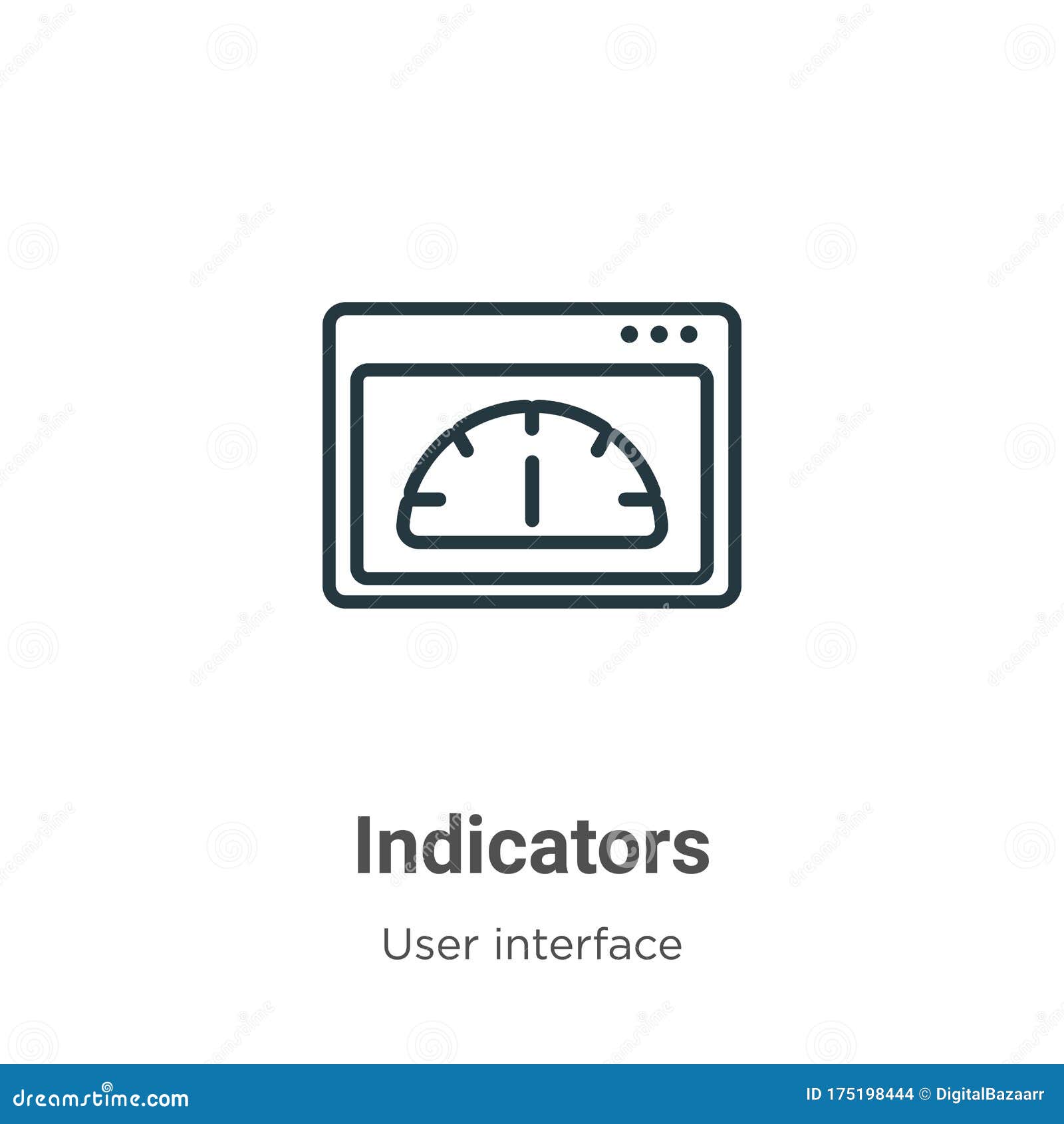 Indicators Outline Vector Icon. Thin Line Black Indicators Icon, Flat ...