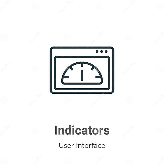 Indicators Outline Vector Icon. Thin Line Black Indicators Icon, Flat ...