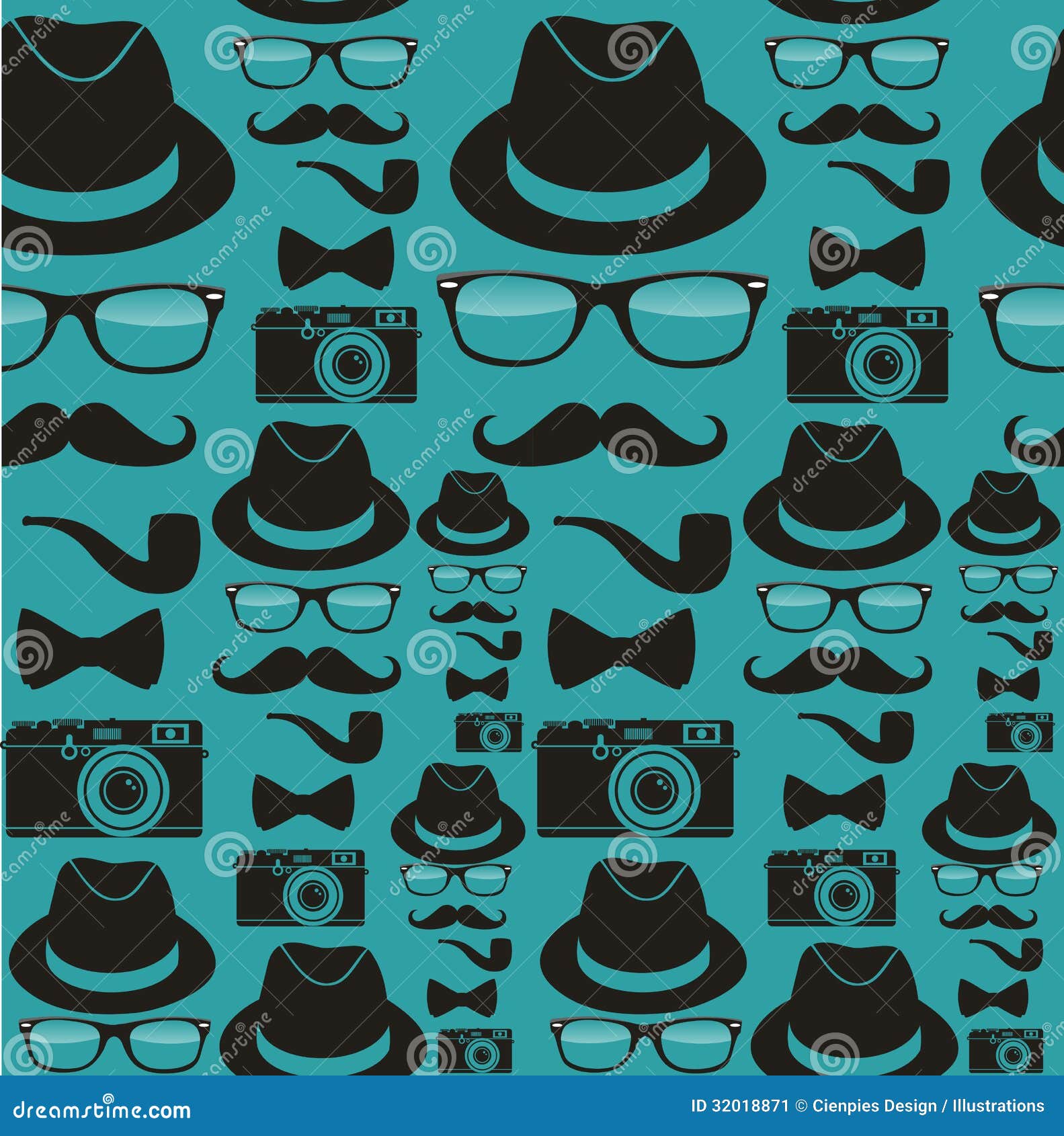 Indie Hipsters Seamless Pattern Stock Vector - Illustration of face ...