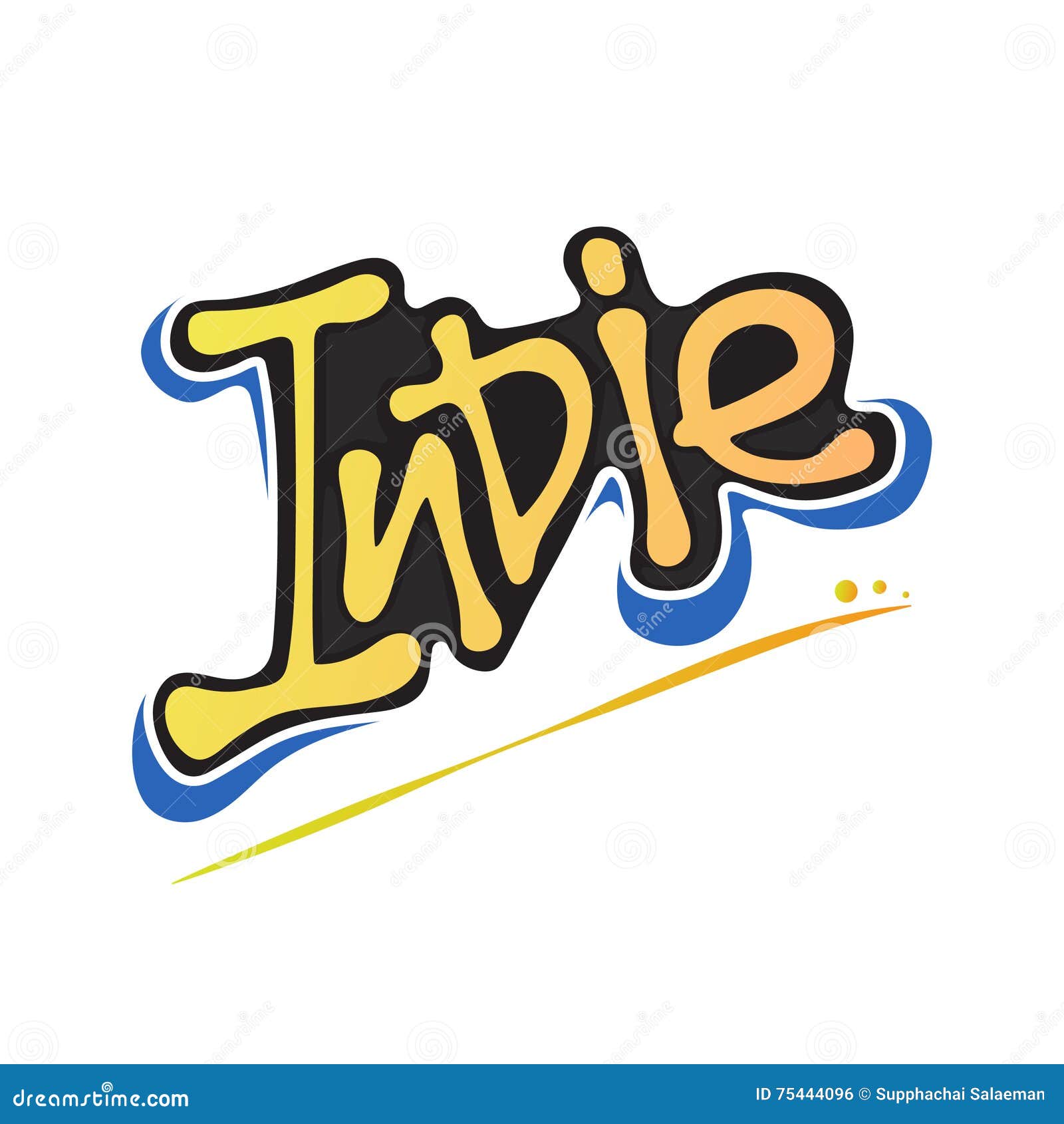 Indie Text Logo Typography Design Sign Banner Stock Vector ...