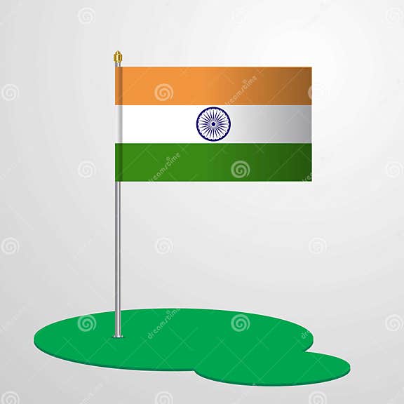 Indien flagga Pole vektor illustrationer. Illustration av isolerat ...