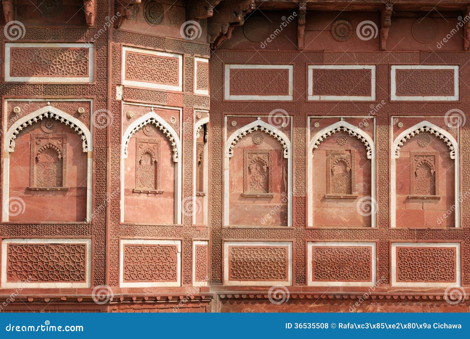 Indien, rotes Fort in Agra stockfoto. Bild von gatter - 36535508