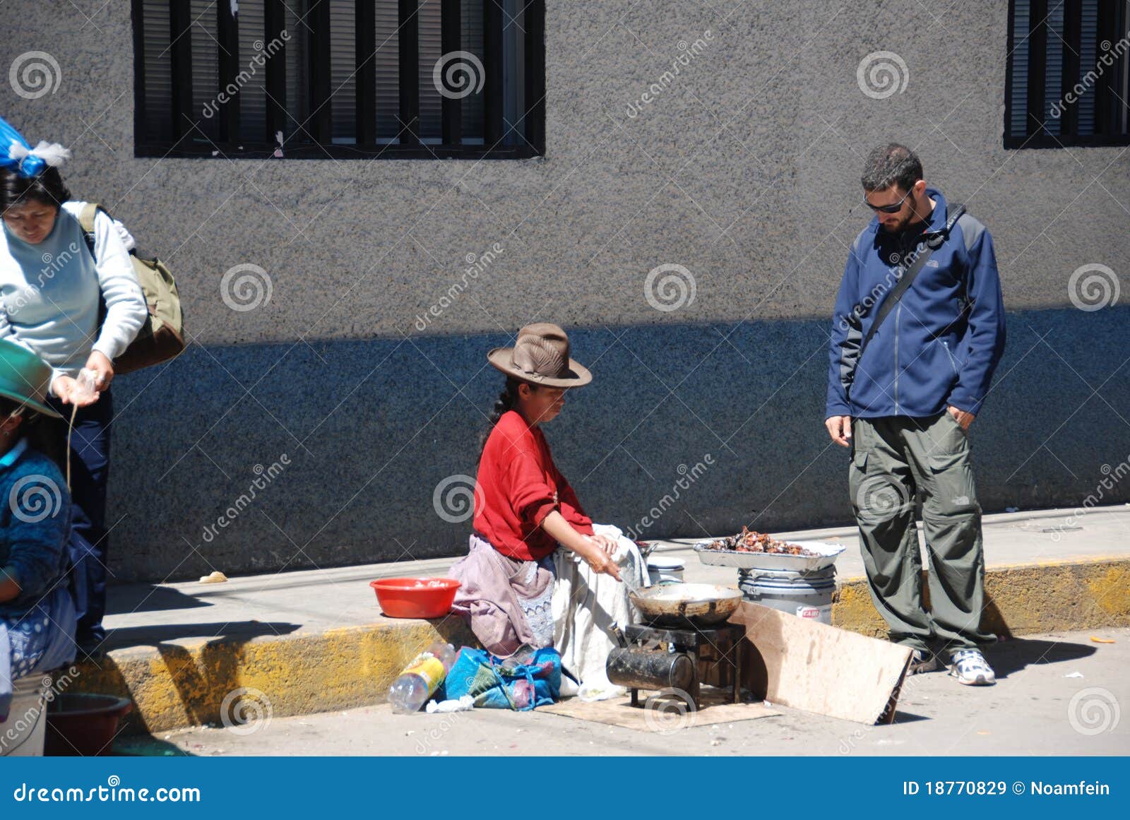 Indigence Peruvian Woman and a Tourist Editorial Stock Image - Image of ...
