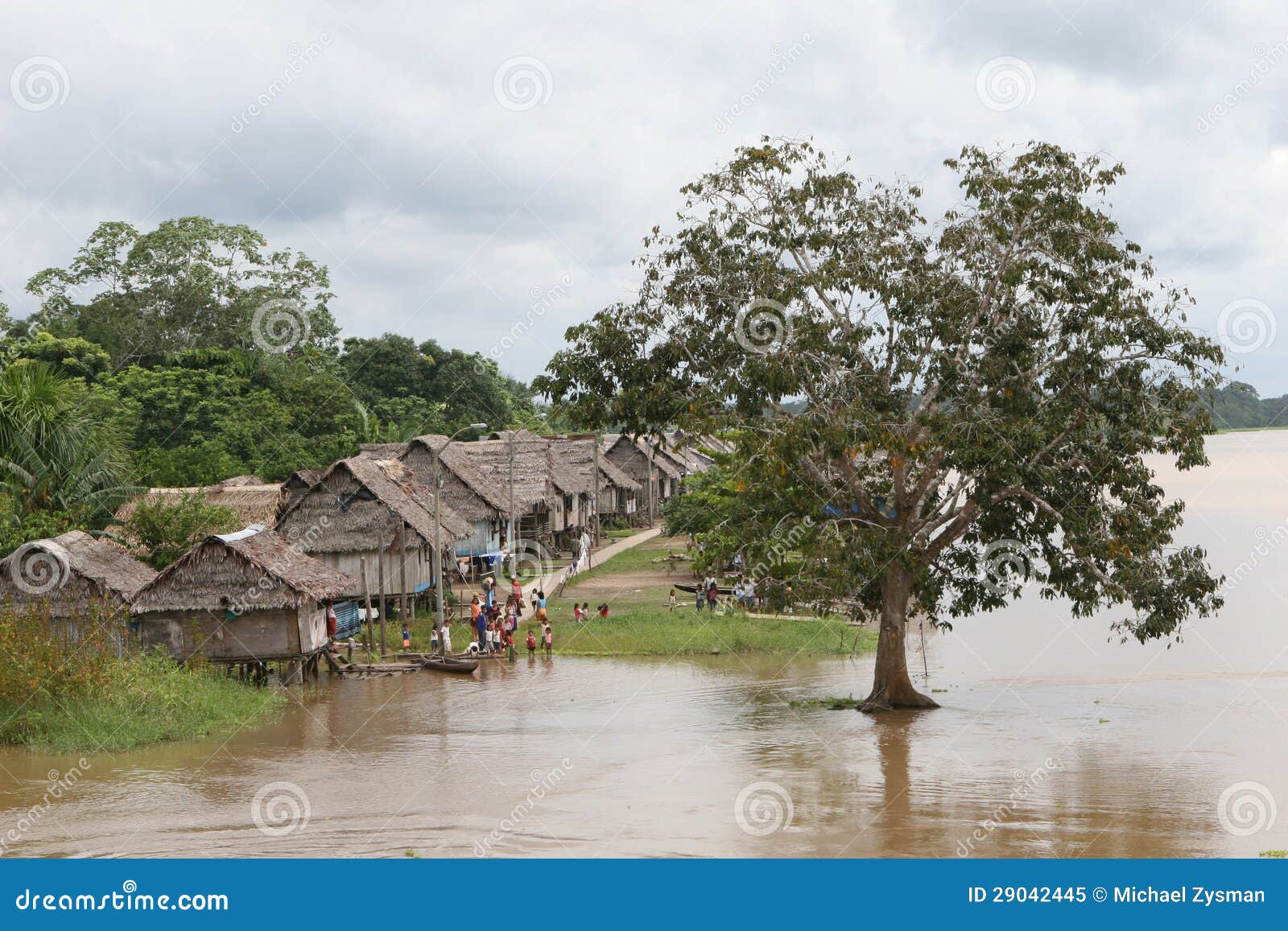 Indigenous Amazon Village editorial image. Image of peruvian - 29042445
