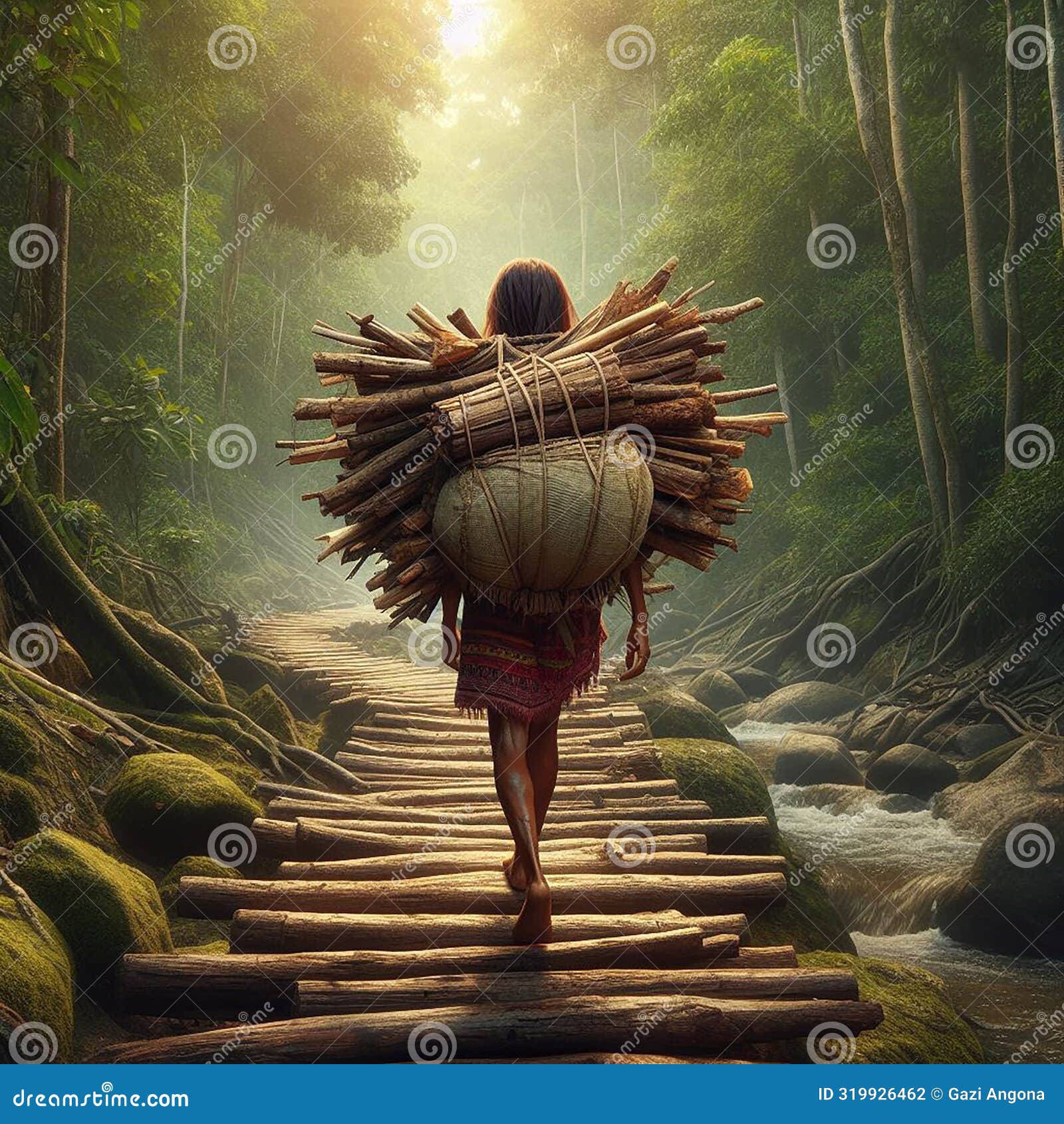 An Indigenous Amazonian Woman. Generative Ai Stock Illustration ...