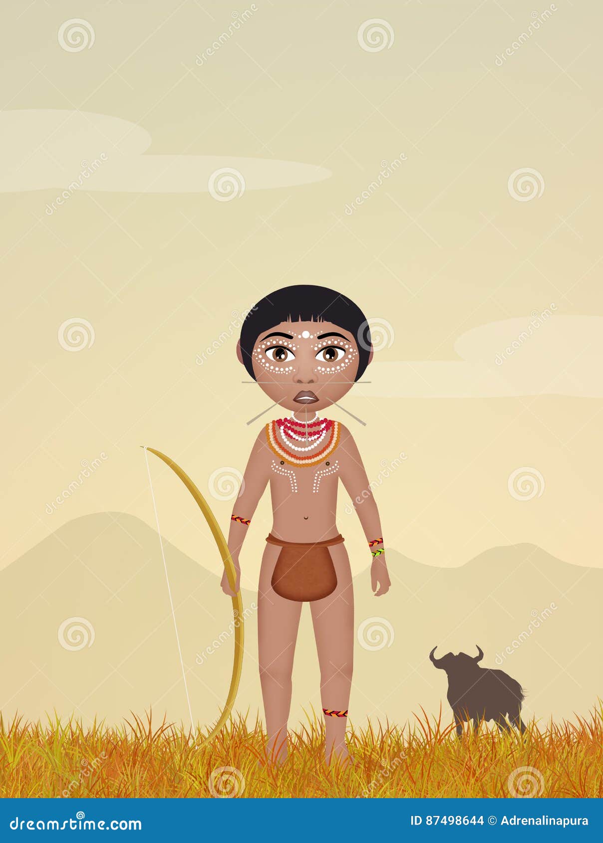 Indigenous child stock illustration. Illustration of third - 87498644