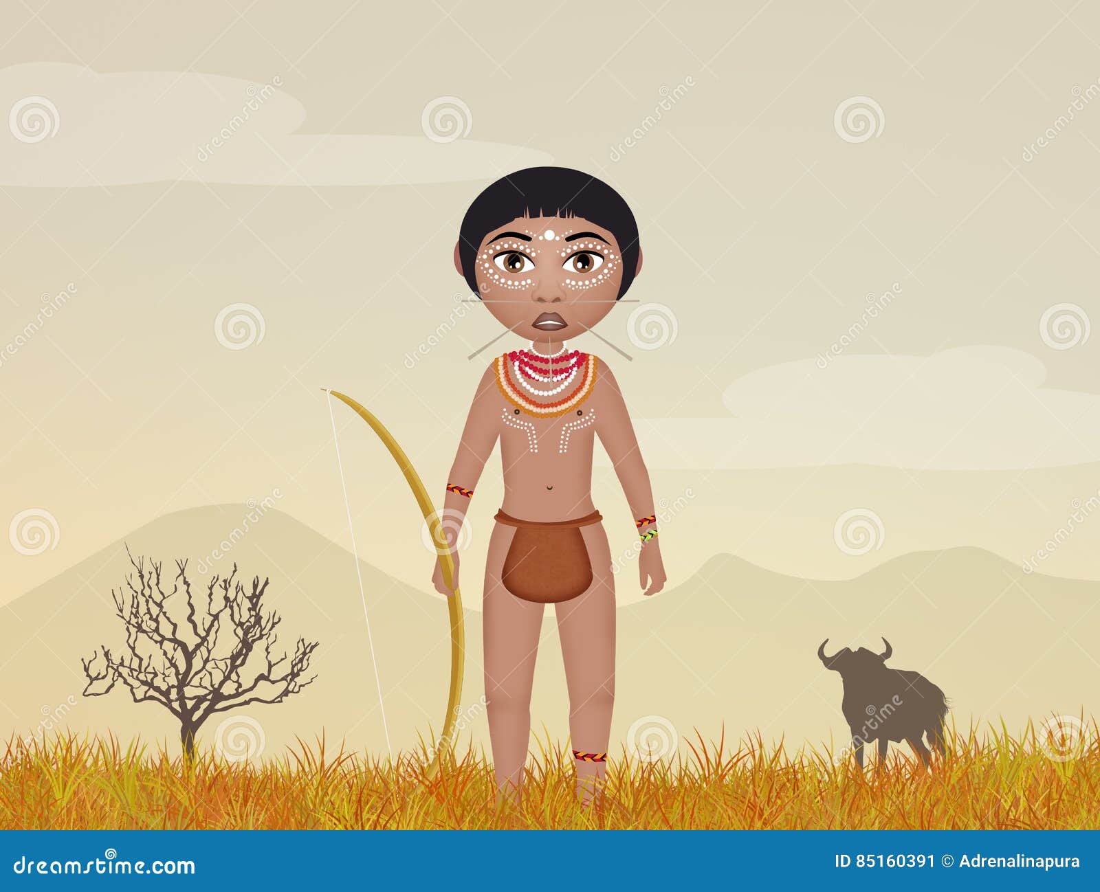 Indigenous child stock illustration. Illustration of indigenous - 85160391