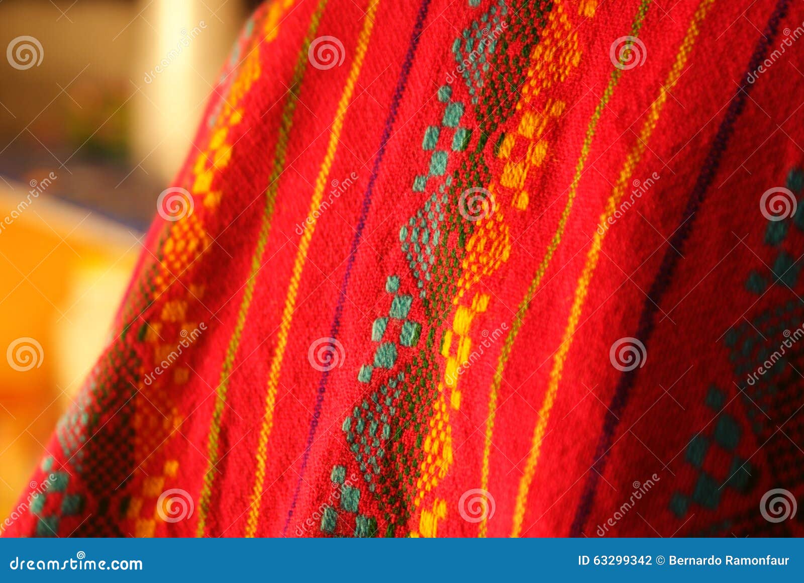 Indigenous Ethnic Red Fabric Stock Photo - Image of handmade, figurs ...