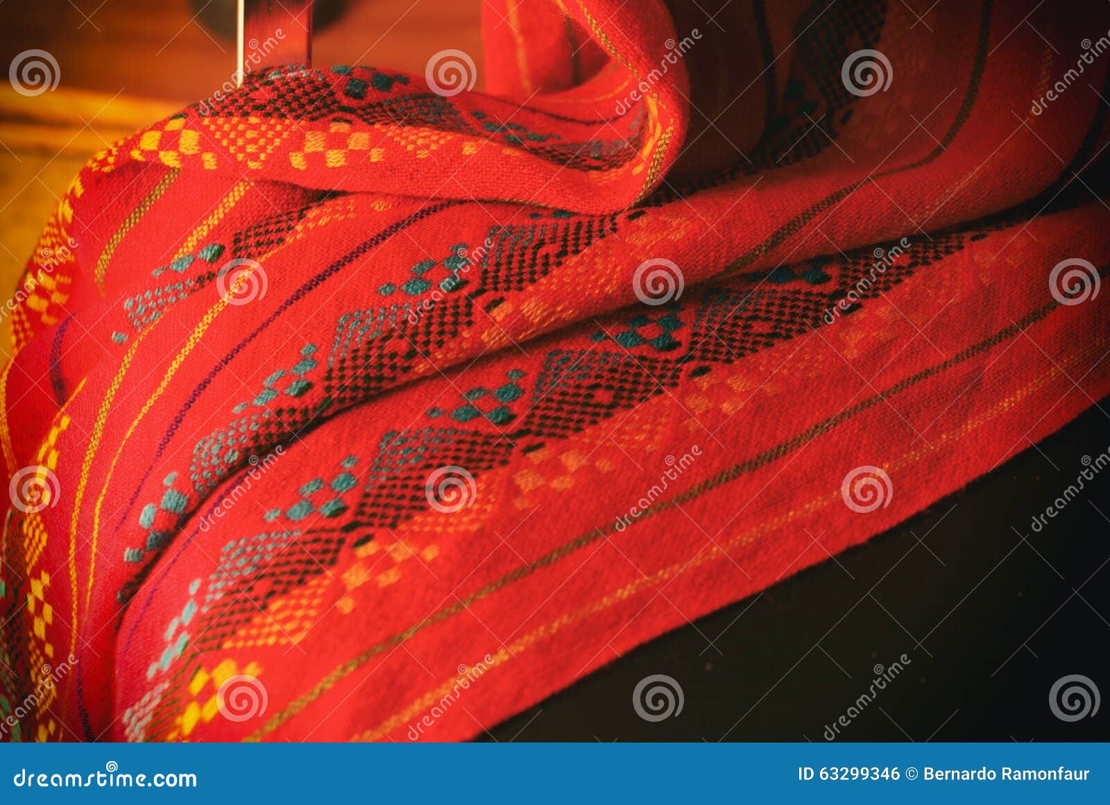 Indigenous Ethnic Red Fabric Stock Photo - Image of photograph, figurs ...