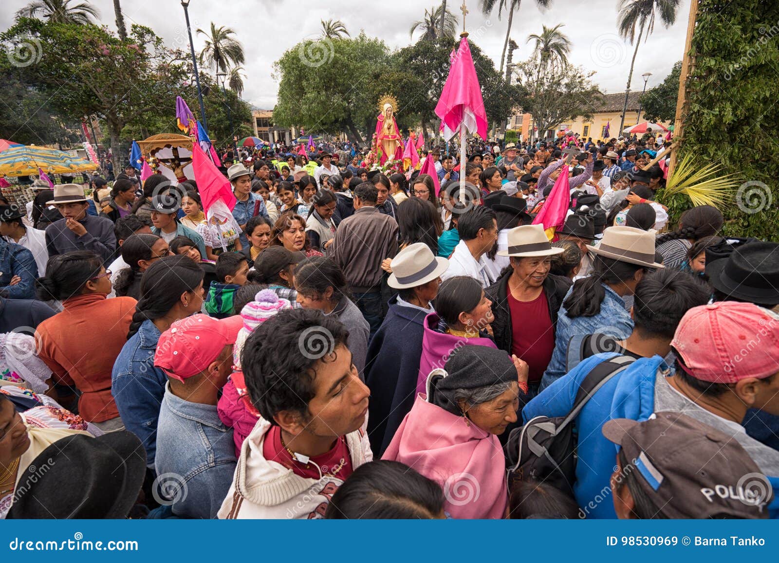 Indigenous Kechwa Crowd at the Easter Procession in Ecuador Editorial ...