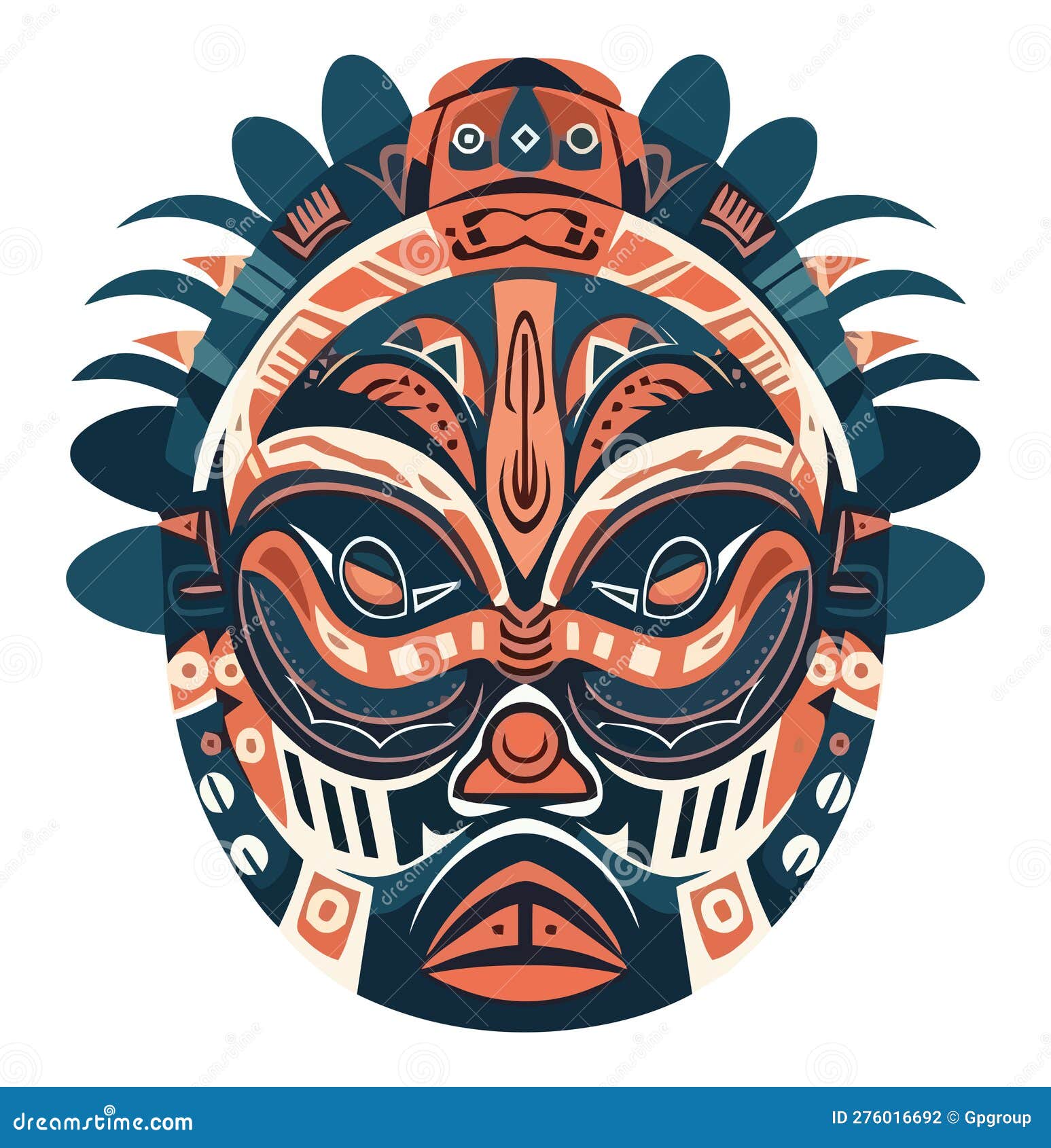 Indigenous mask vector stock vector. Illustration of decoration - 276016692