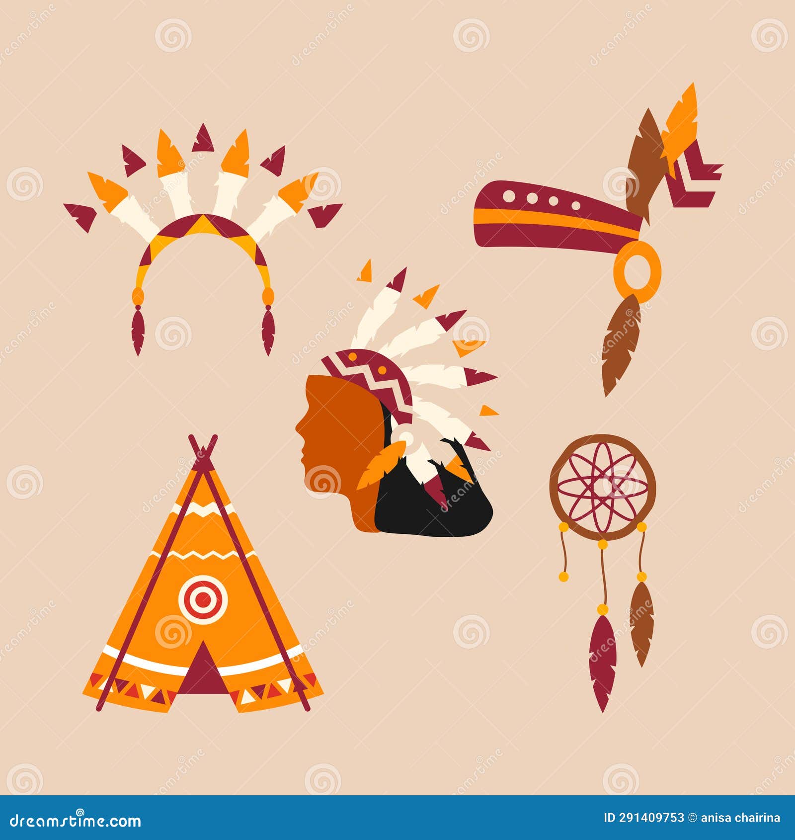 Indigenous People Day Element Vector Design Stock Illustration ...