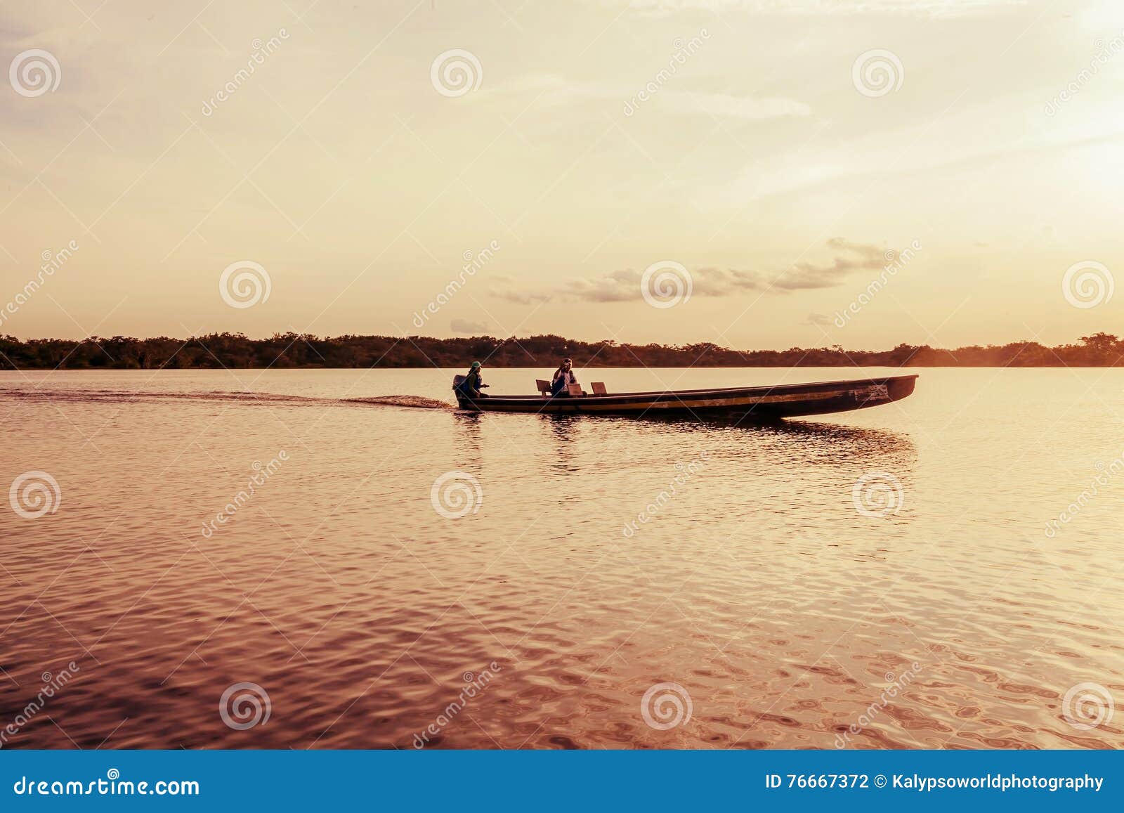 Indigenous People Navigating, South America Stock Photo - Image of ...