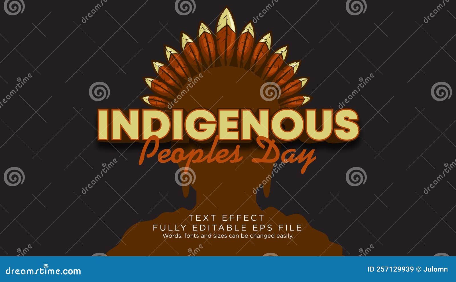 Indigenous Peoples Day Text Effect Font Type Vector Simple Background ...