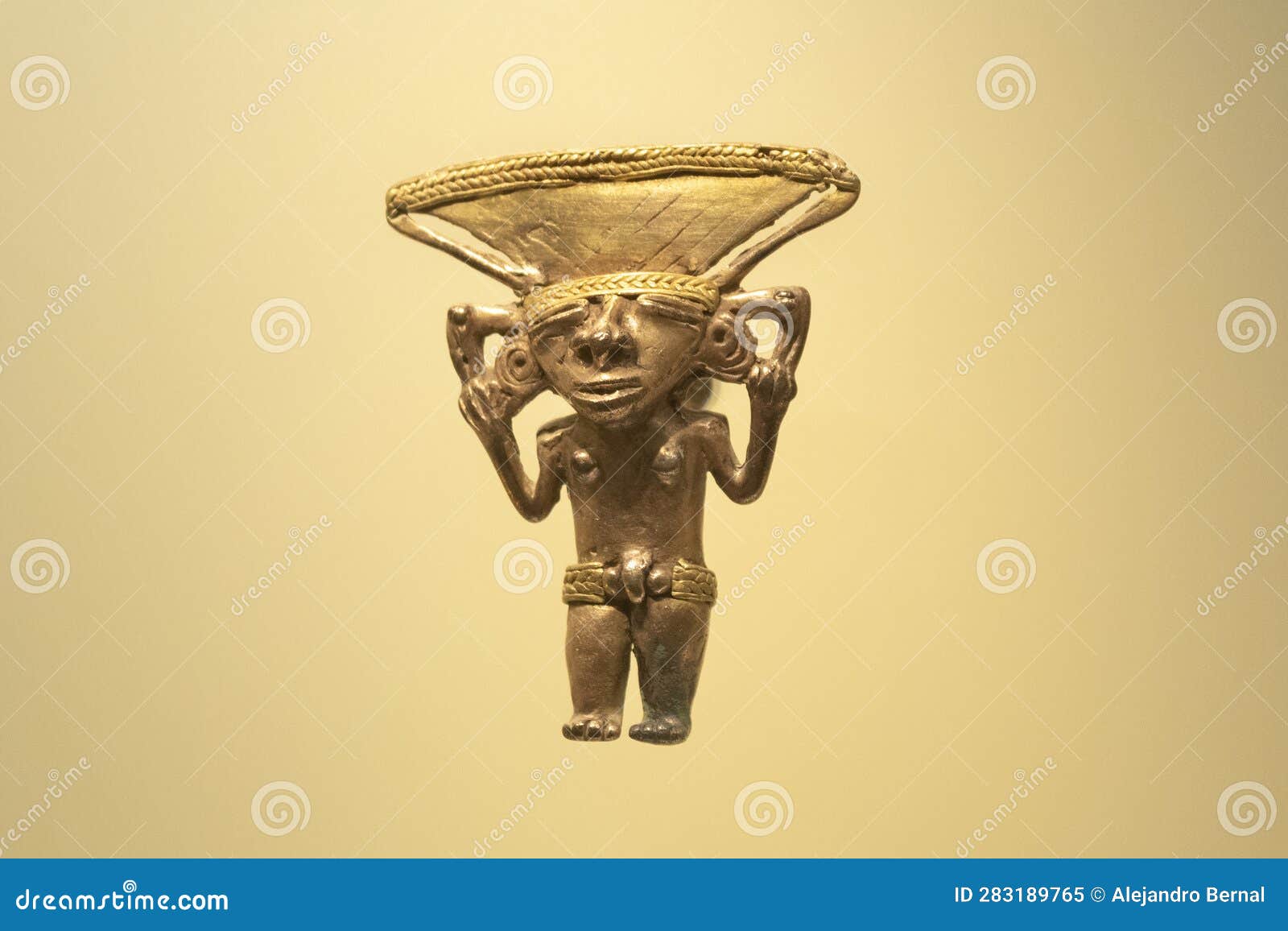 Indigenous Small Golden Figure of a Chaman Editorial Image - Image of ...
