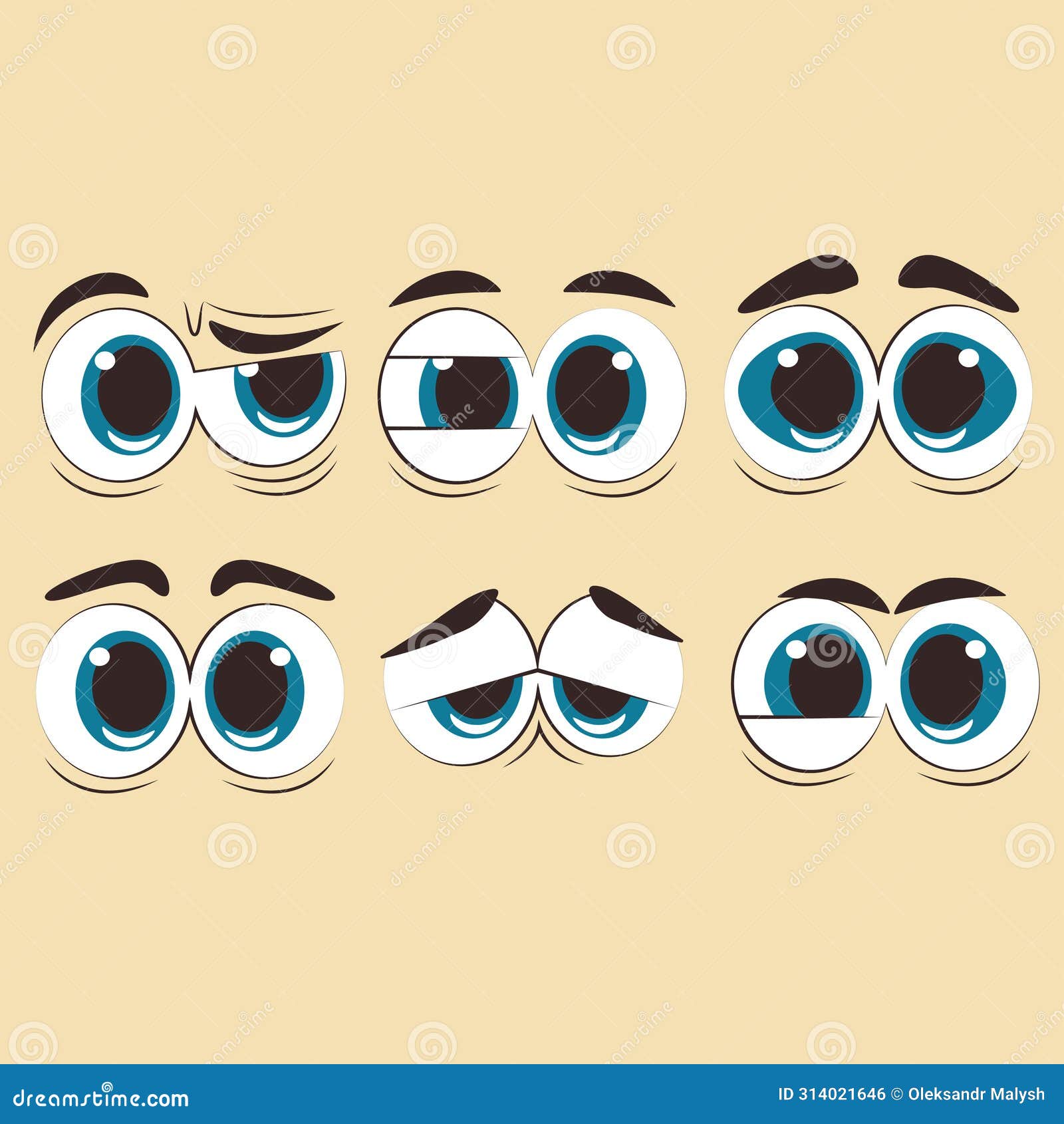 Indignant Eyes Set Vector Illustration Design Isolated Stock Vector ...