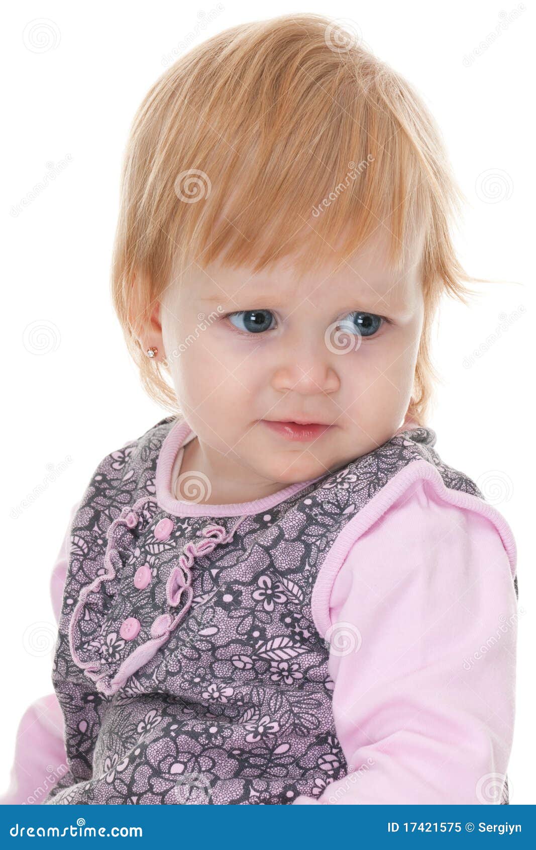 Indignant toddler in pnik stock image. Image of childhood - 17421575