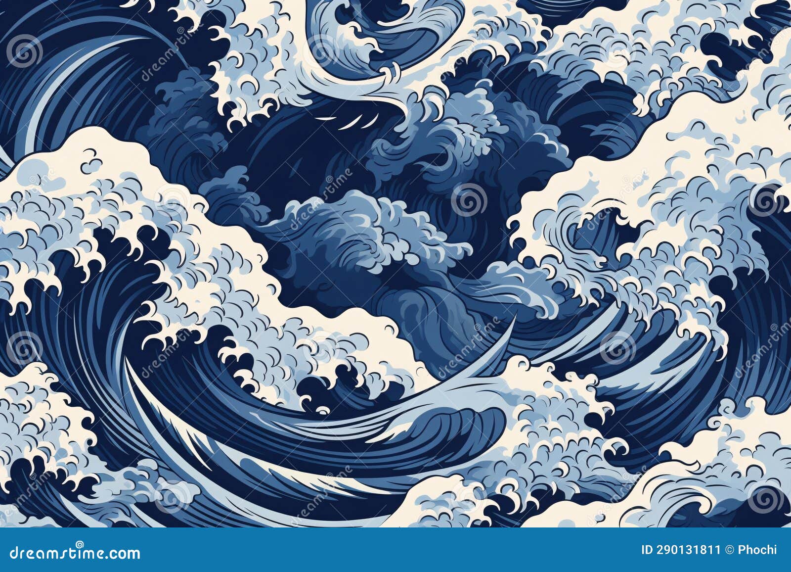 Indigo Background with Wave Pattern Illustration Stock Illustration ...