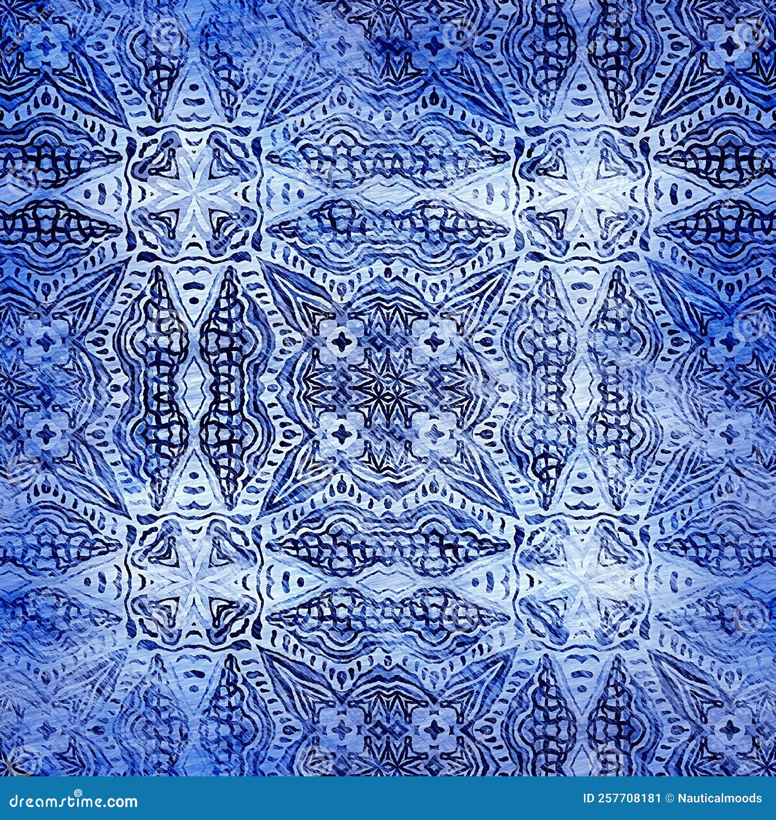 Indigo Blue Grunge Wash Linen Print Pattern. Modern Rustic Nantucket ...