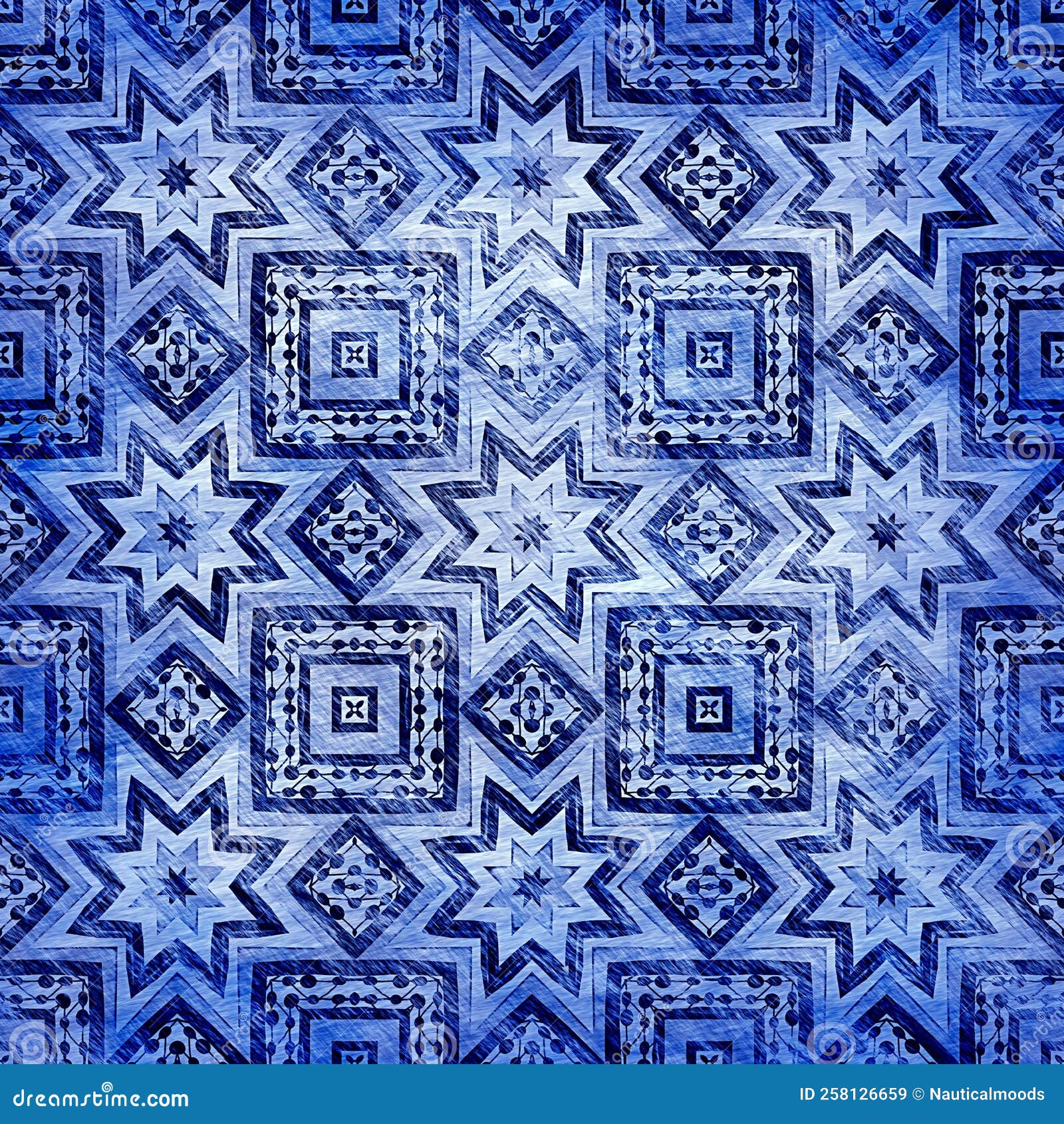 Indigo Blue Grunge Wash Linen Print Pattern. Modern Rustic Nantucket ...