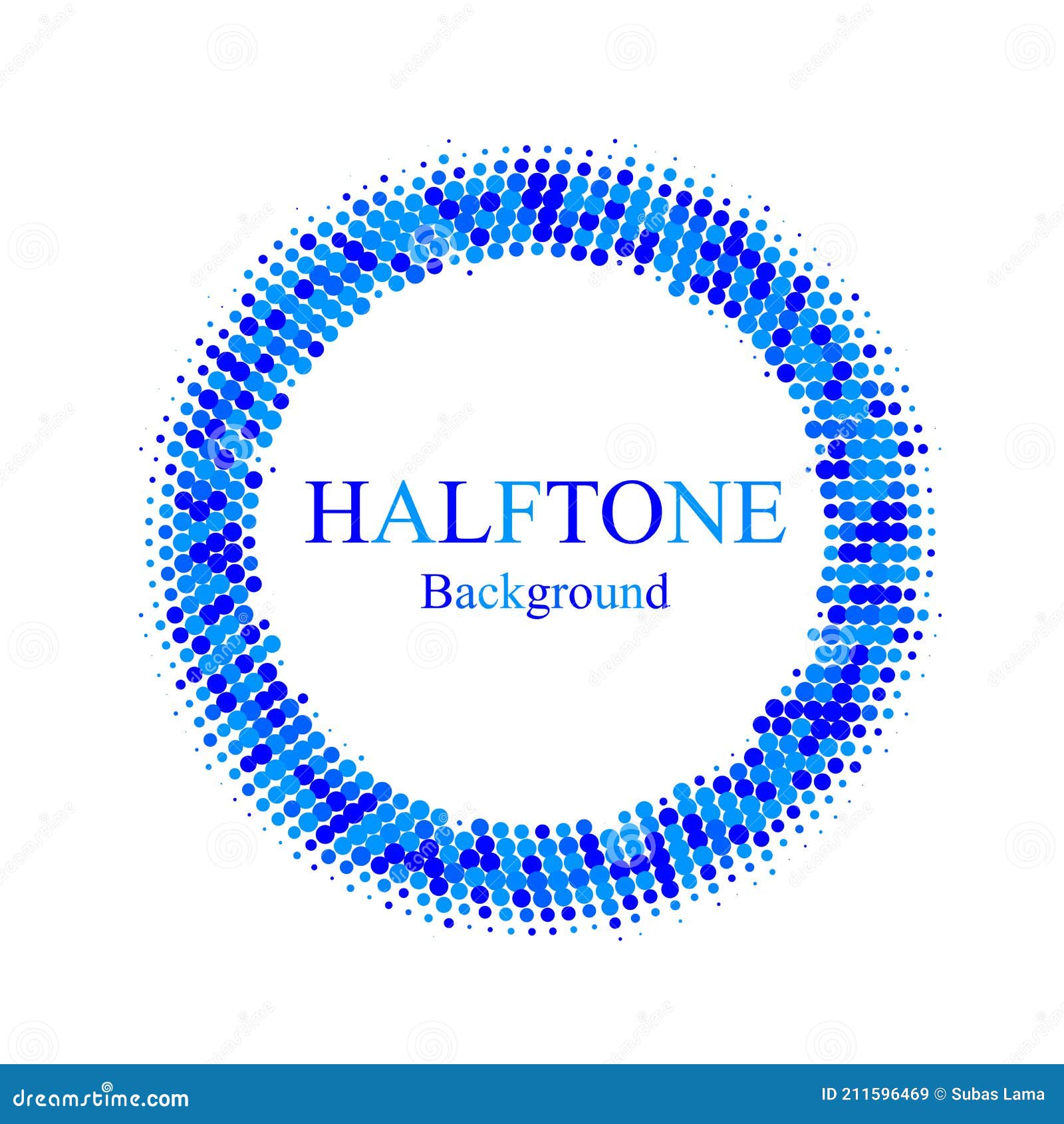 Indigo Circle Pattern Halftone. Pattern with Rounds. Comic Texture ...