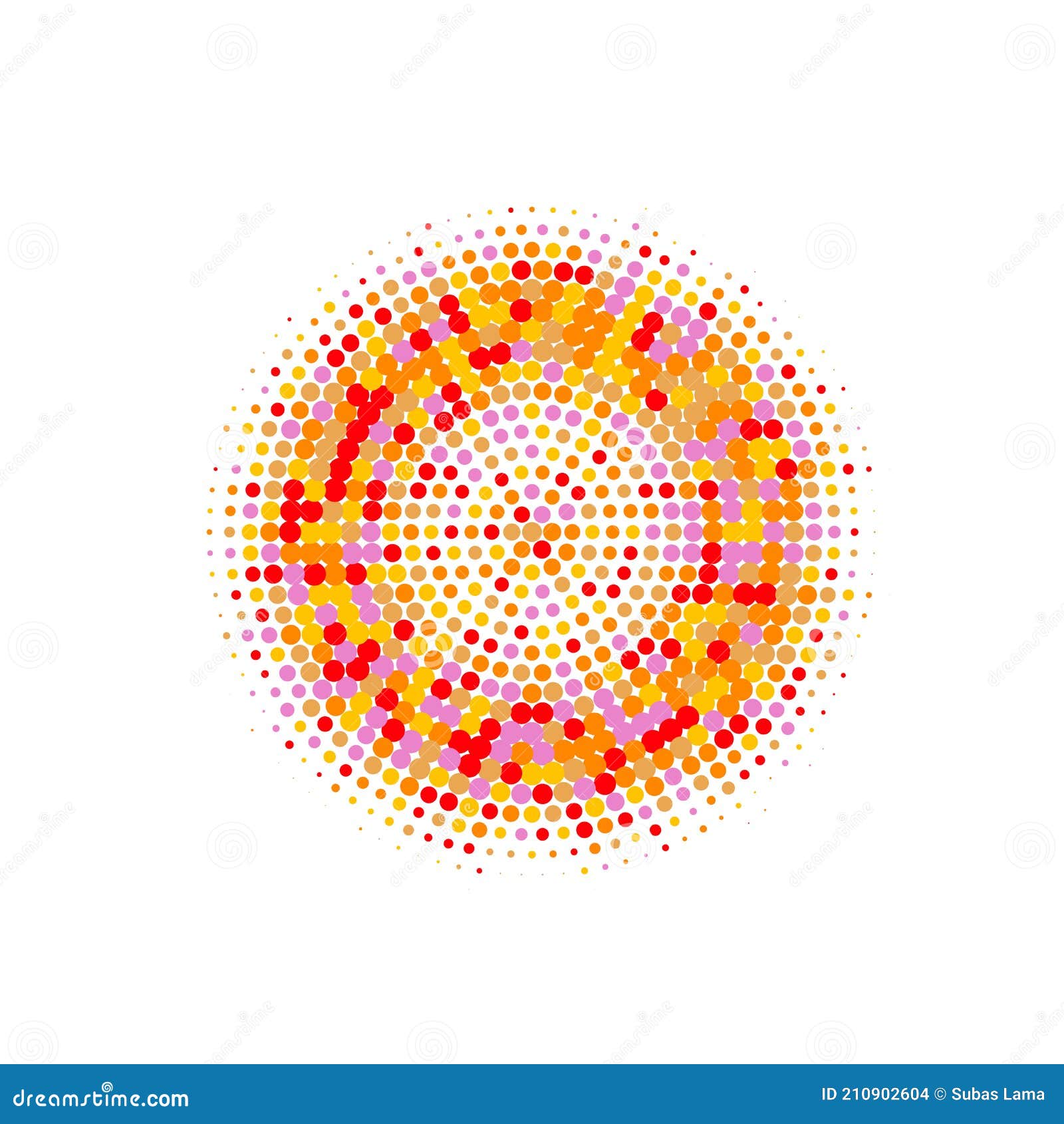 Indigo Circle Pattern Halftone. Yellow Comic Texture Background. Coral ...