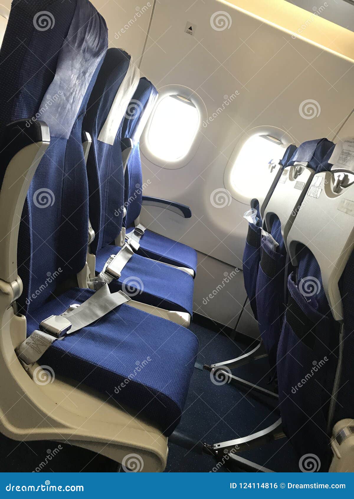 Empty flight seats stock photo. Image of flight, seat - 124114816
