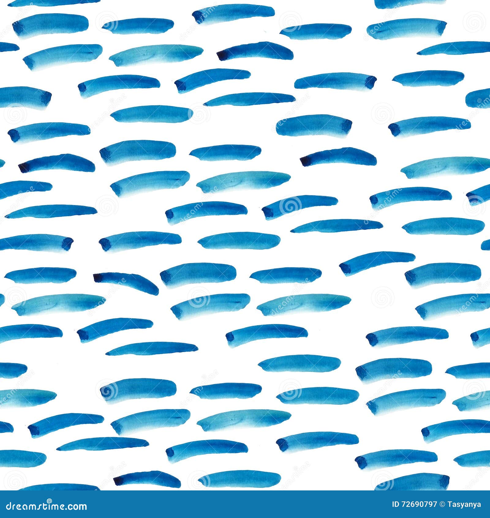 Indigo Hand Drawn Pattern Collection. Stock Illustration - Illustration ...