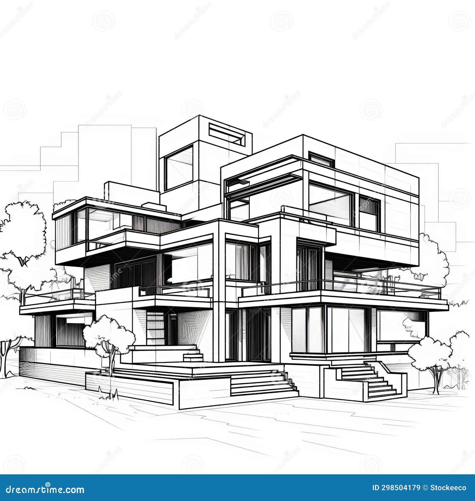 Modern House Design: Sketching the Influence of Brutalist and Bauhaus ...