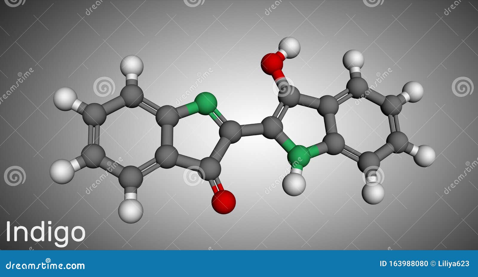 Indigo Dye, Chemical Formula And Skeletal Structure Cartoon Vector ...